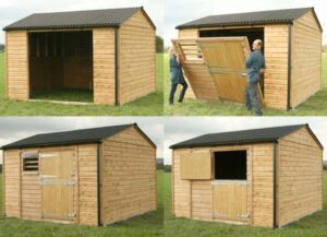 Double Mobile Field Shelter with Stable Conversion Kit and Metal Gate ...